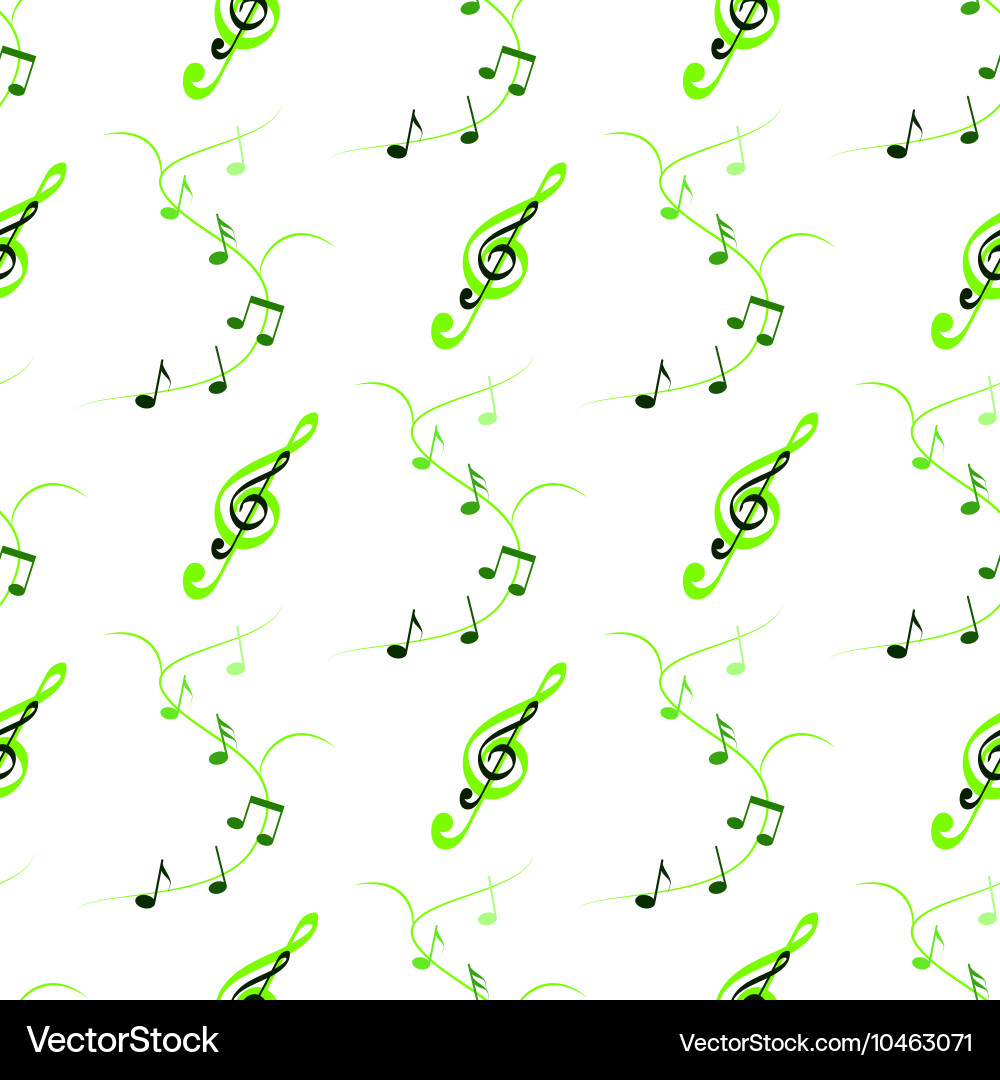 Seamless of treble clefs and notes on branches Vector Image