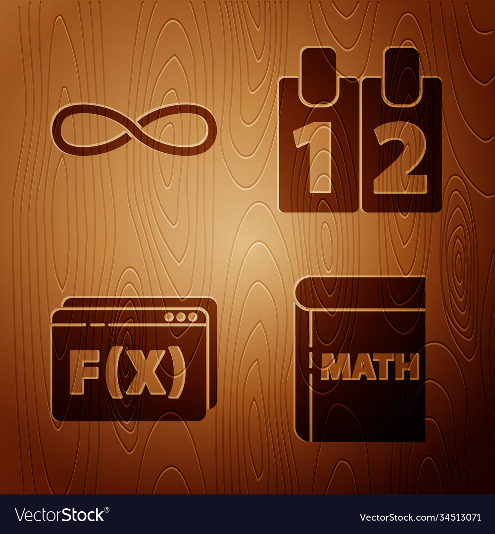 Set book with word mathematics infinity function Vector Image