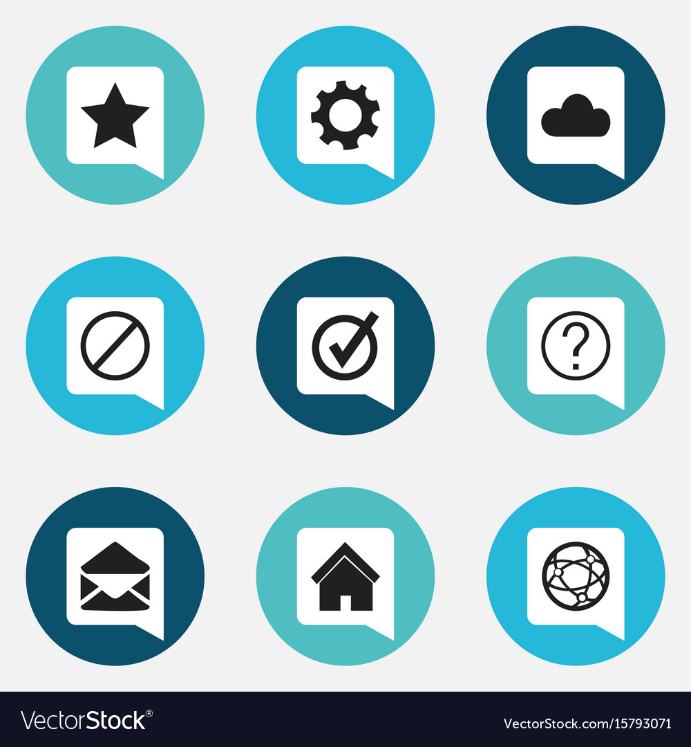Set of 9 editable web icons includes symbols Vector Image