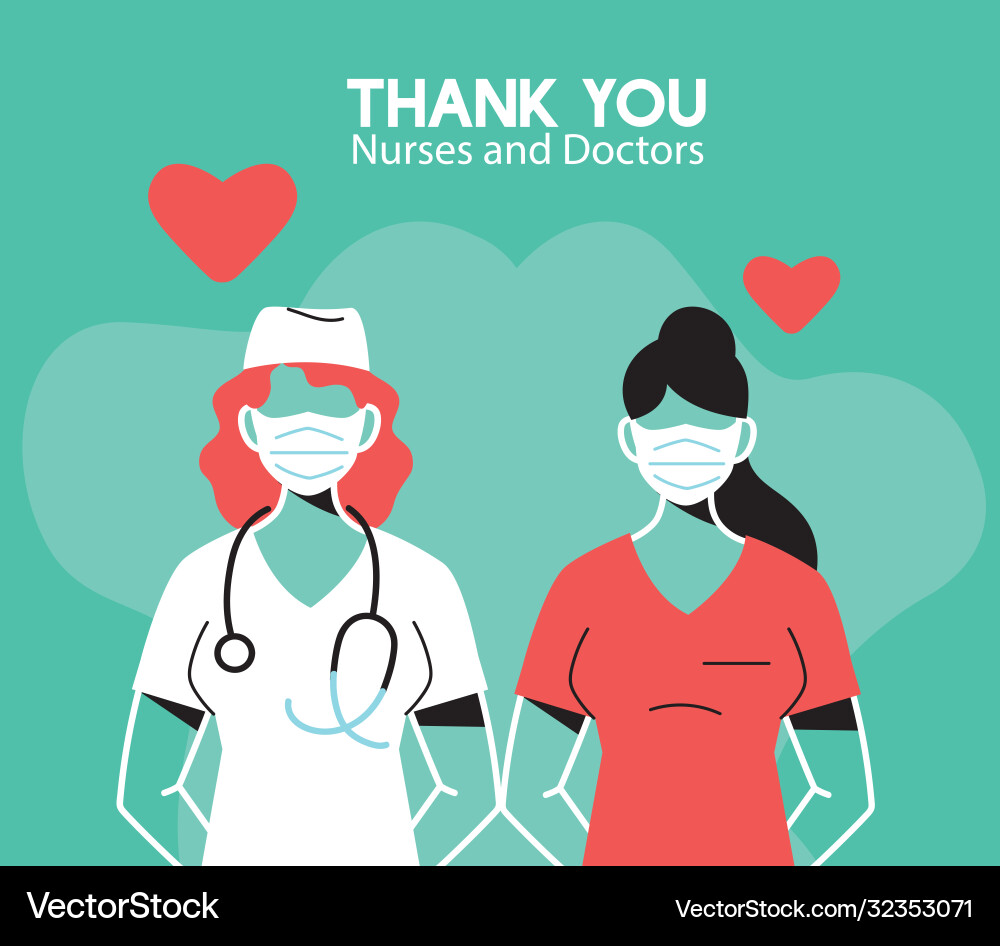 Thanks to doctors and nurses who work Royalty Free Vector