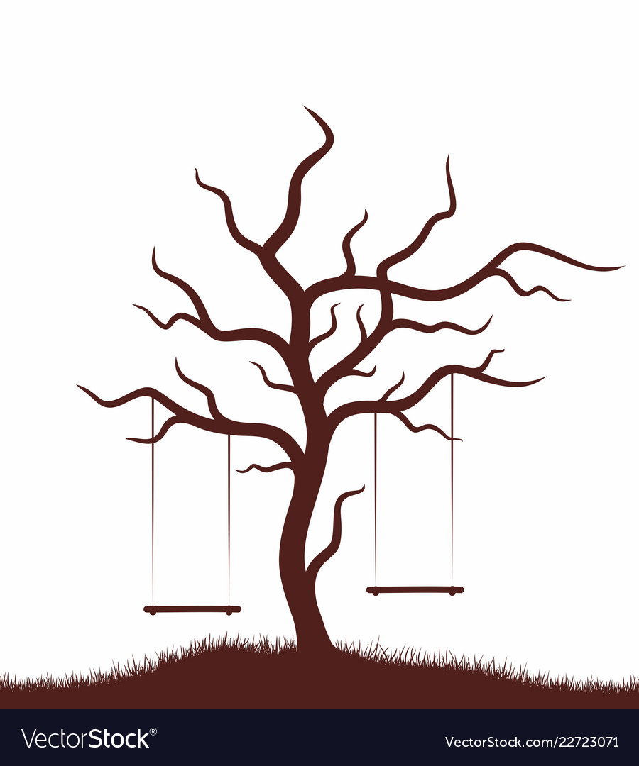 Tree with swing Royalty Free Vector Image - VectorStock