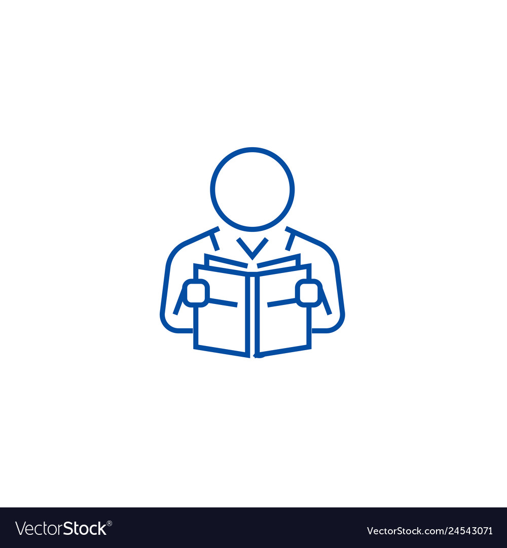 User reading book line icon concept Royalty Free Vector