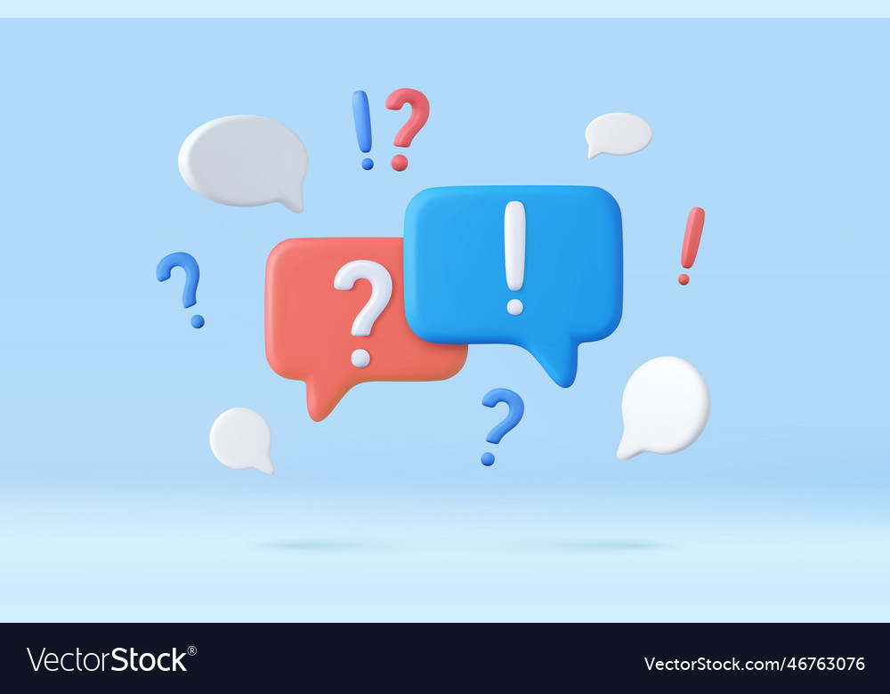3d qa speech bubble Royalty Free Vector Image - VectorStock