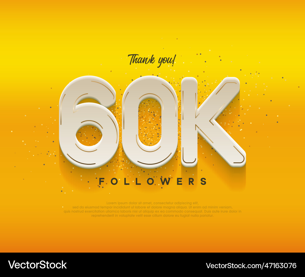 60k followers celebration with modern white Vector Image