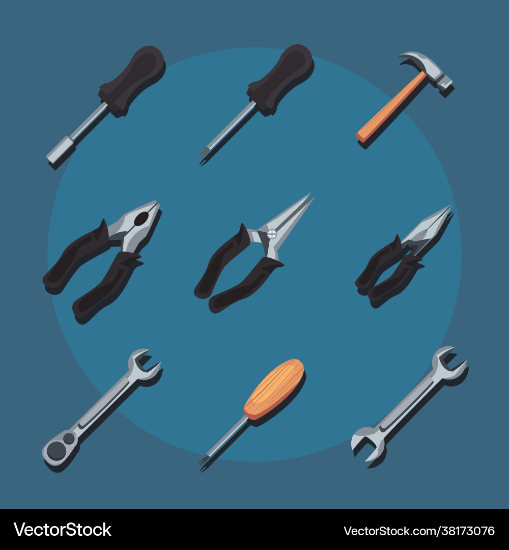 Bundle tools Royalty Free Vector Image - VectorStock