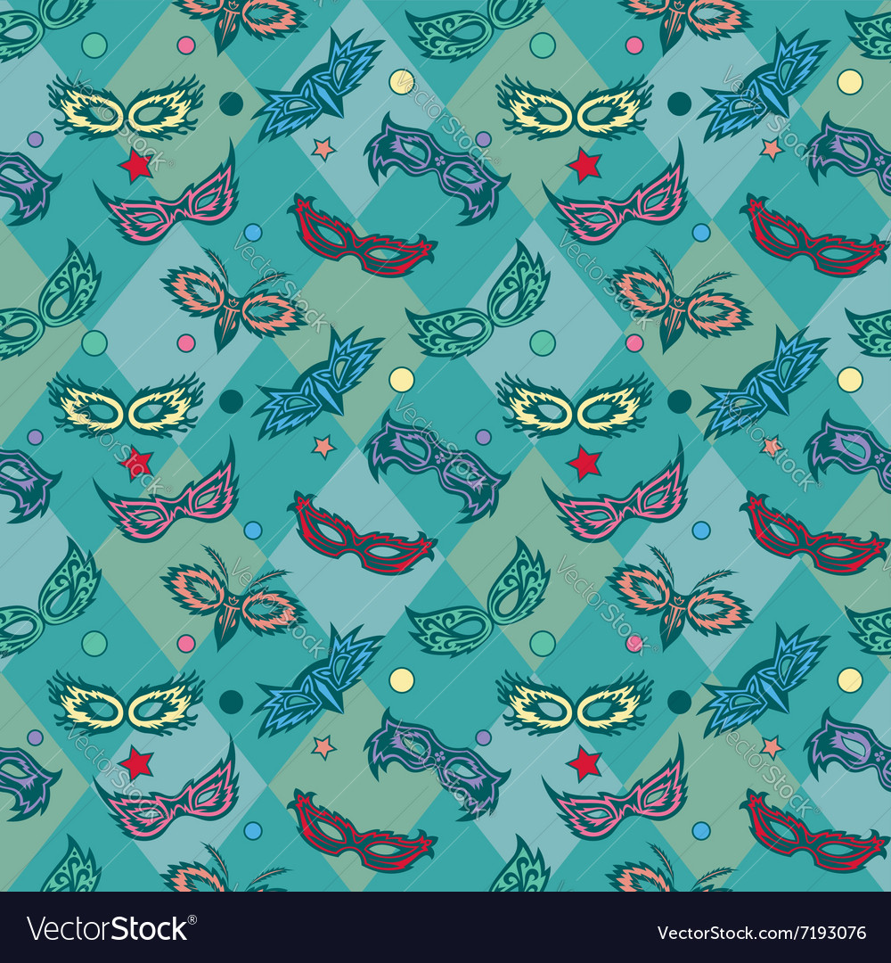 Carnival masks pattern Royalty Free Vector Image
