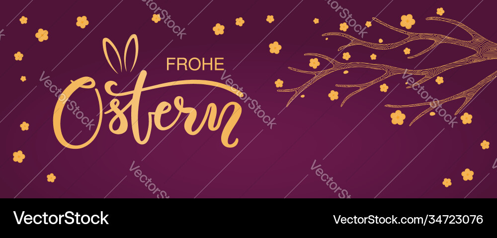 Easter gold and purple banner design Royalty Free Vector
