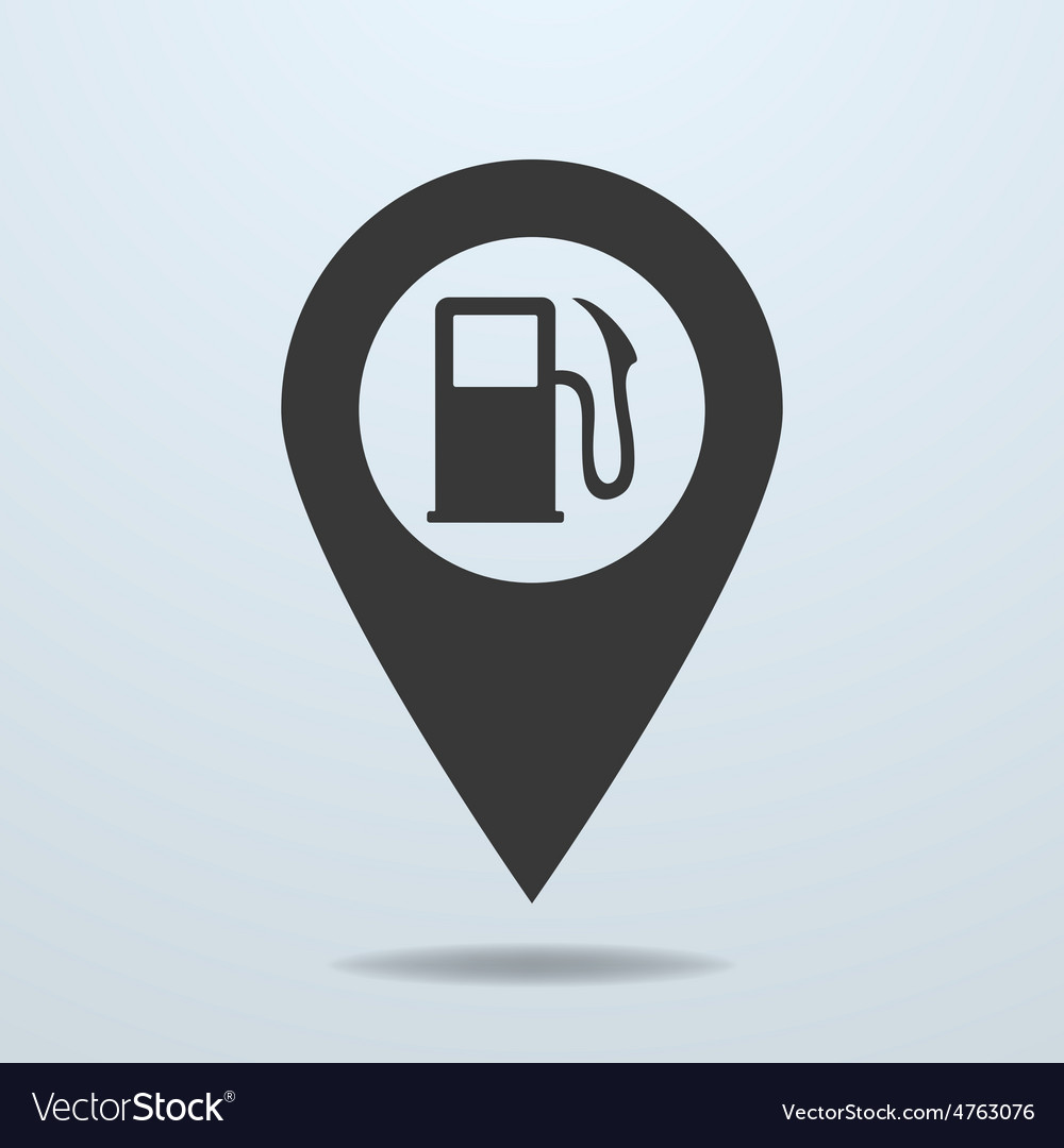 Map pointer with a fuel symbol Royalty Free Vector Image
