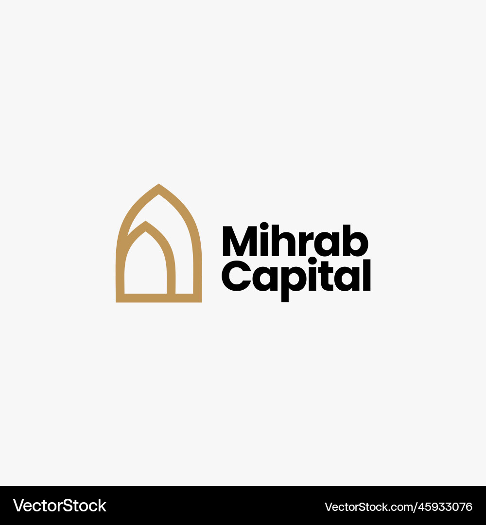 Mihrab niche arch door logo icon Royalty Free Vector Image