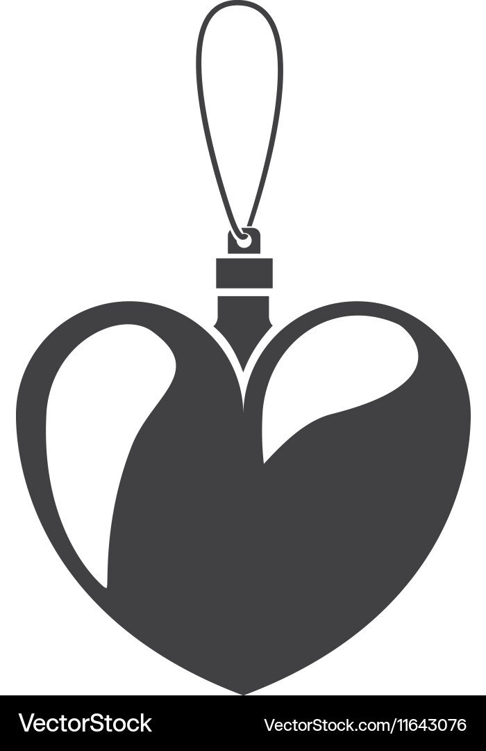 Monochrome silhouette with decorative heart Vector Image