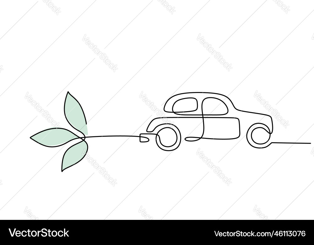 One continuous single line of classic car go Vector Image