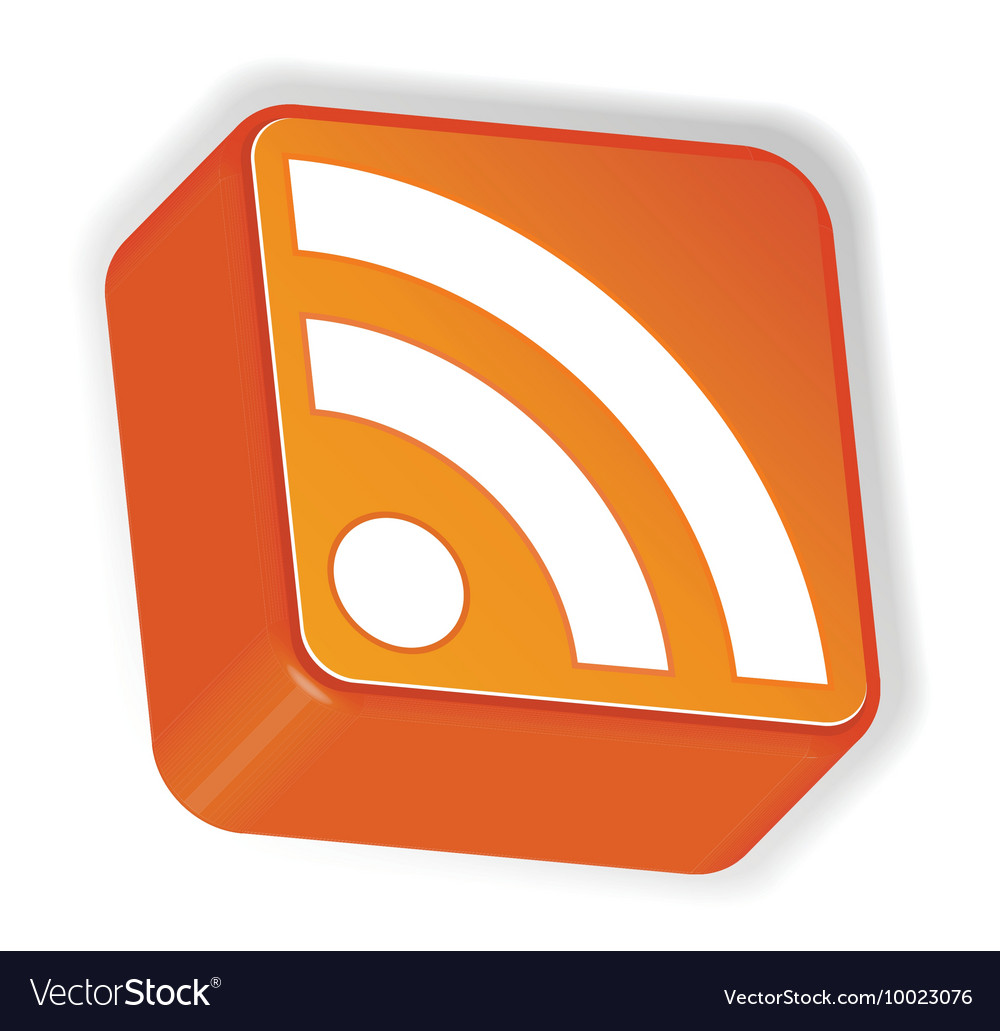 Rss 3d icon Royalty Free Vector Image - VectorStock