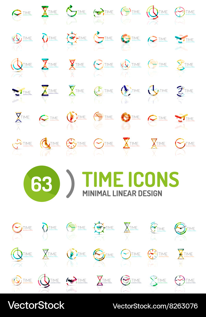 Set of abstract logo ideas time concepts Vector Image