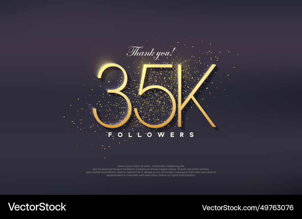 Simple design number 35k celebration of achieving Vector Image