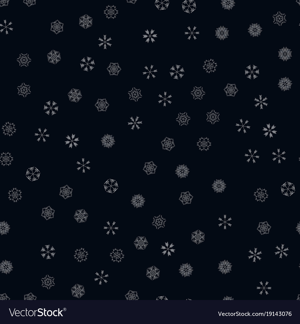 Snowflakes seamless pattern Royalty Free Vector Image