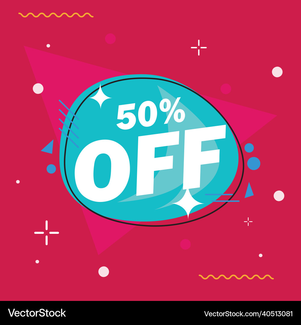 Fifty percentage off poster Royalty Free Vector Image
