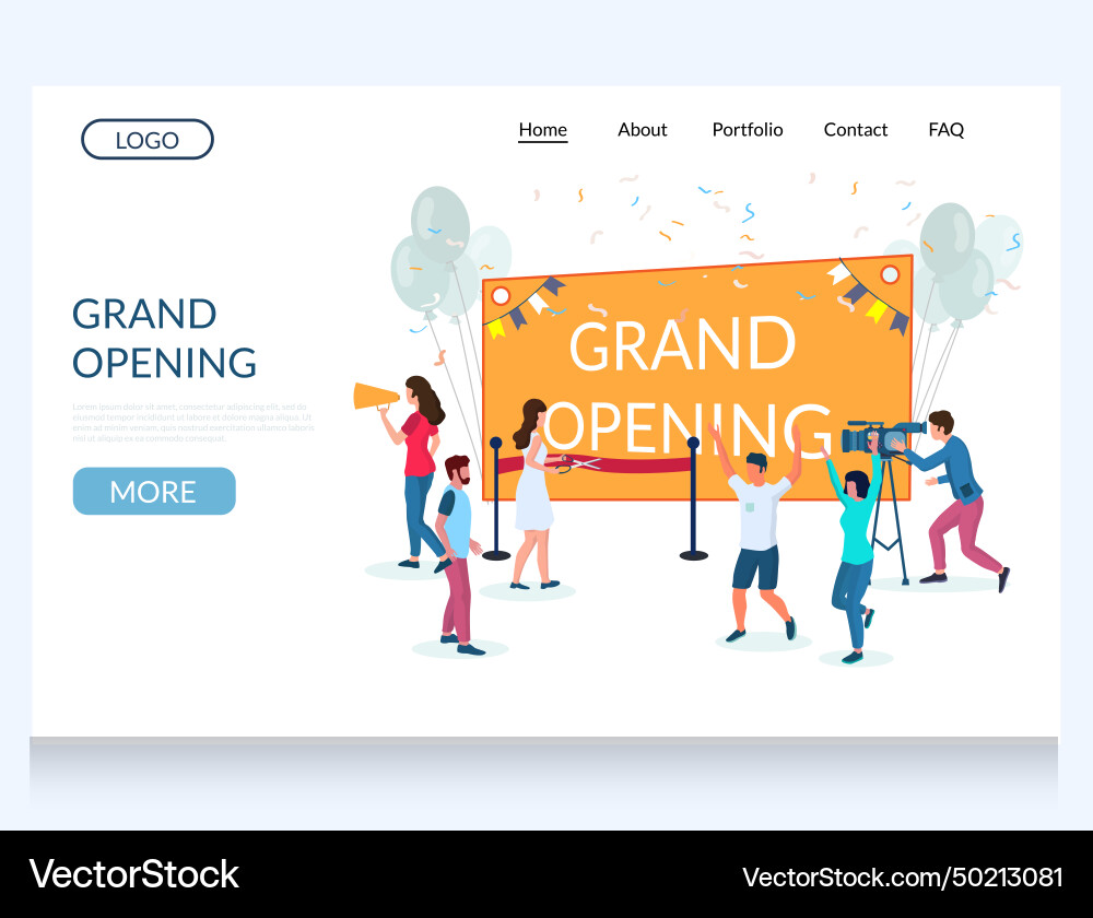 Grand opening website landing page design template