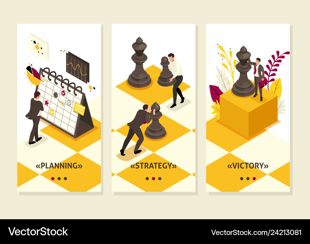Isometric strategic business planning Royalty Free Vector
