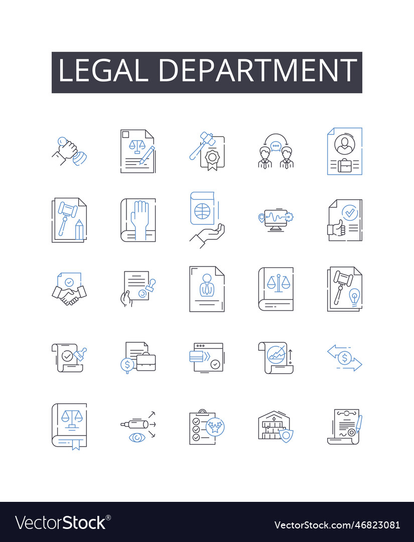 Legal department line icons collection marketing Vector Image Legal department line icons collection marketing Vector Image