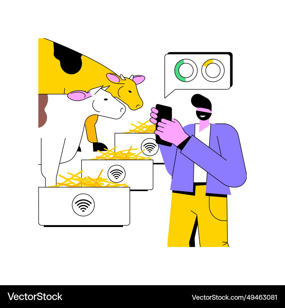 Livestock feeding statistics isolated cartoon Vector Image