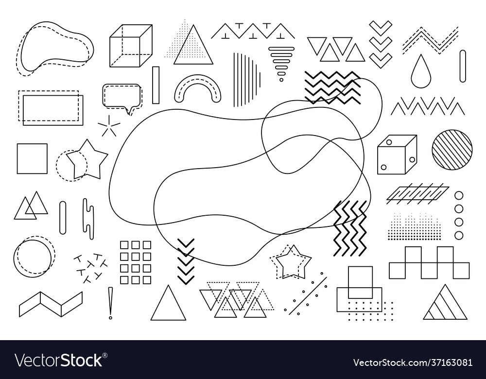 Memphis geometric elements for design Royalty Free Vector
