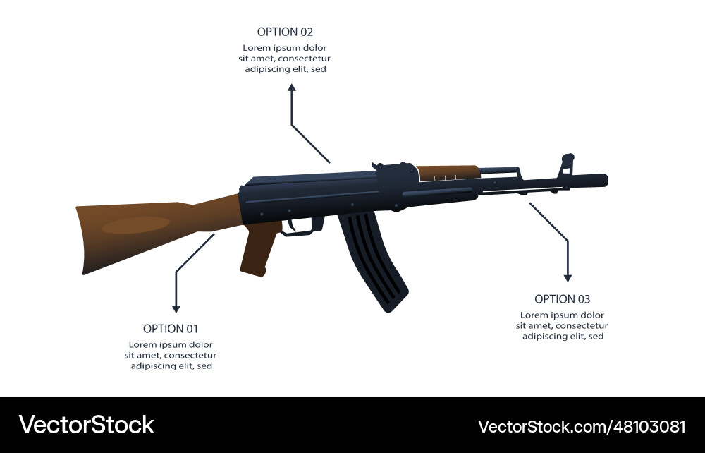 Military concept for infographic with 3 steps Vector Image