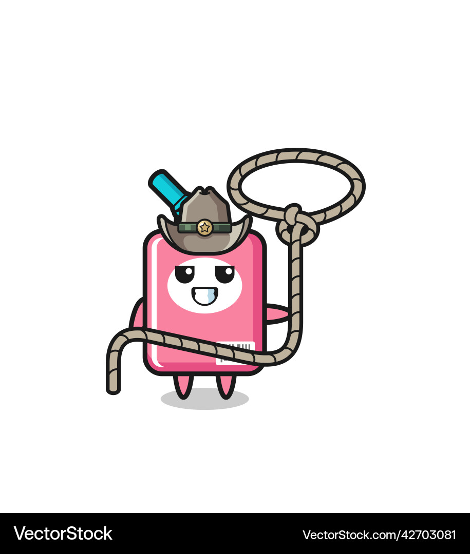 Milk box cowboy with lasso rope Royalty Free Vector Image