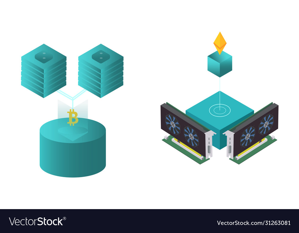 Mining farm process Royalty Free Vector Image - VectorStock