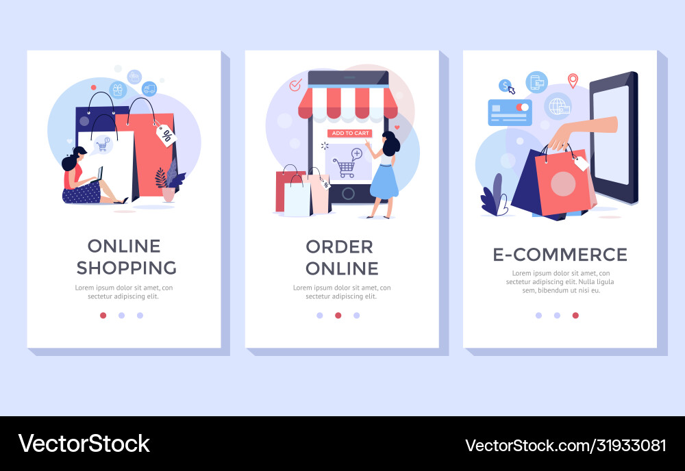 Online shopping banner mobile app templates Vector Image