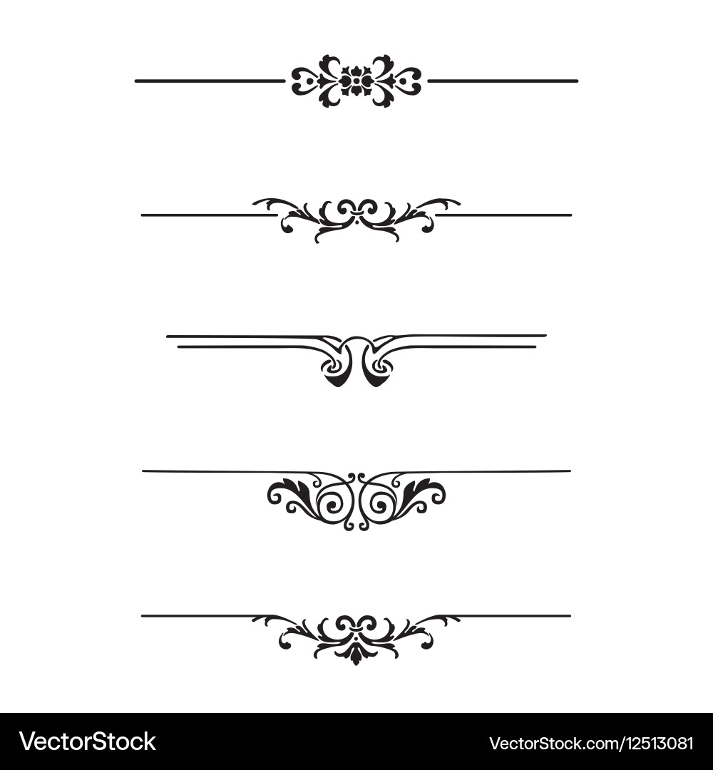 Set of calligraphic design elements and pag Vector Image