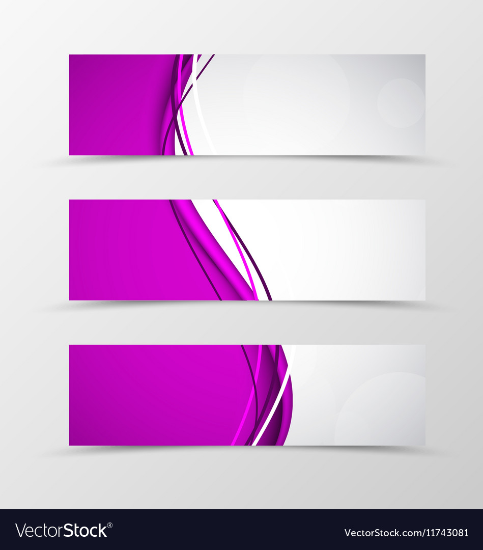 Set of header banner dynamic wave design Vector Image