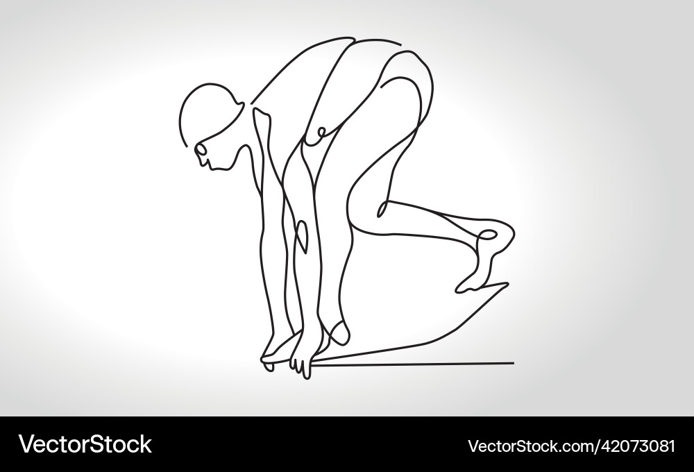 Single continuous one line drawing of swimming Vector Image