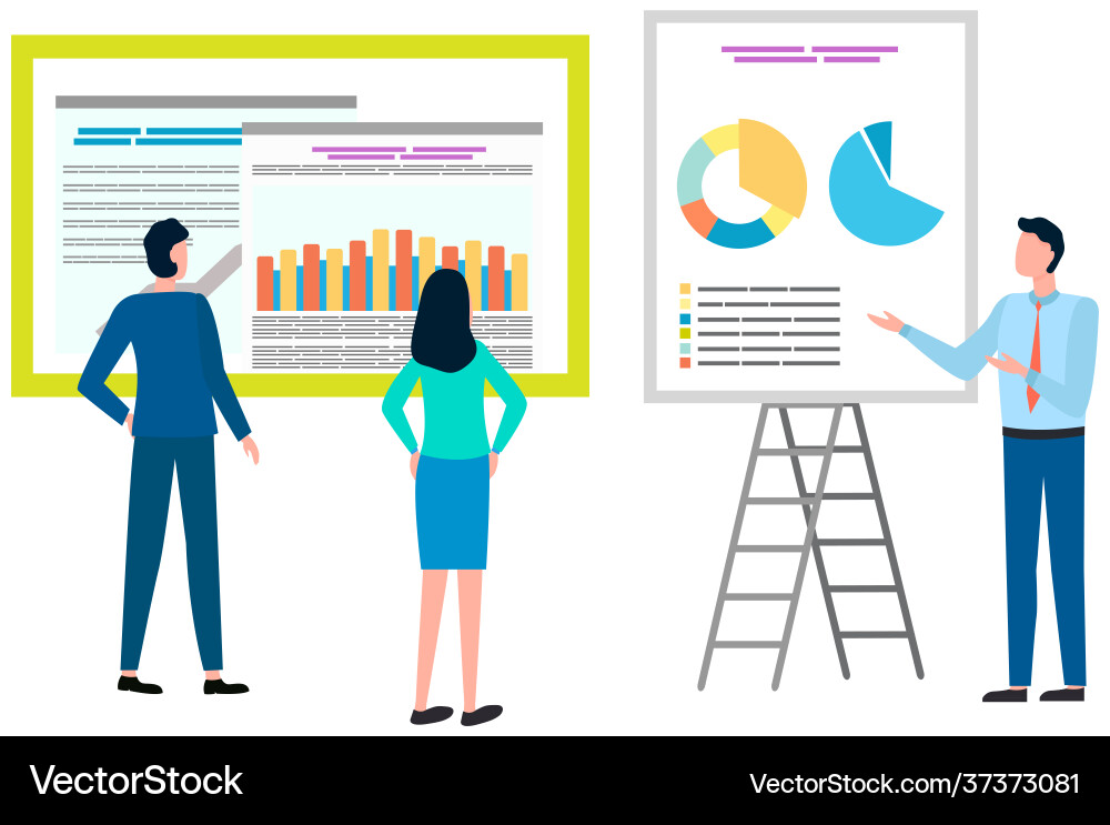 Successful business project presentation company Vector Image