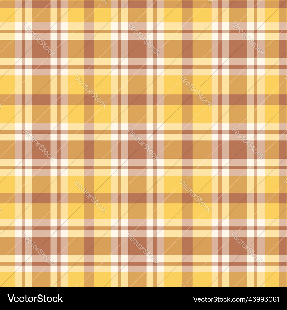 Yellow and brown plaid tartan seamless pattern Vector Image