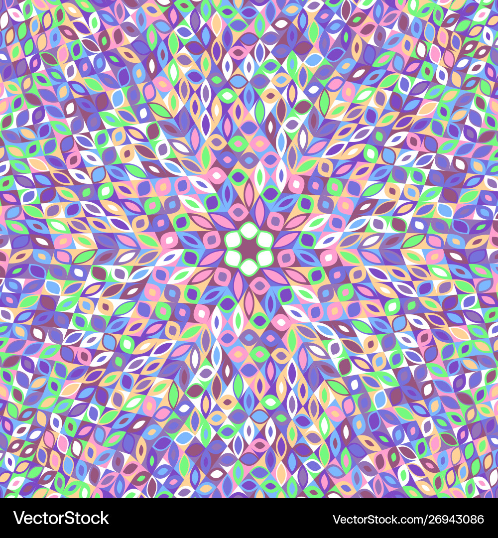 Abstract colorful circular tiled mosaic flower Vector Image