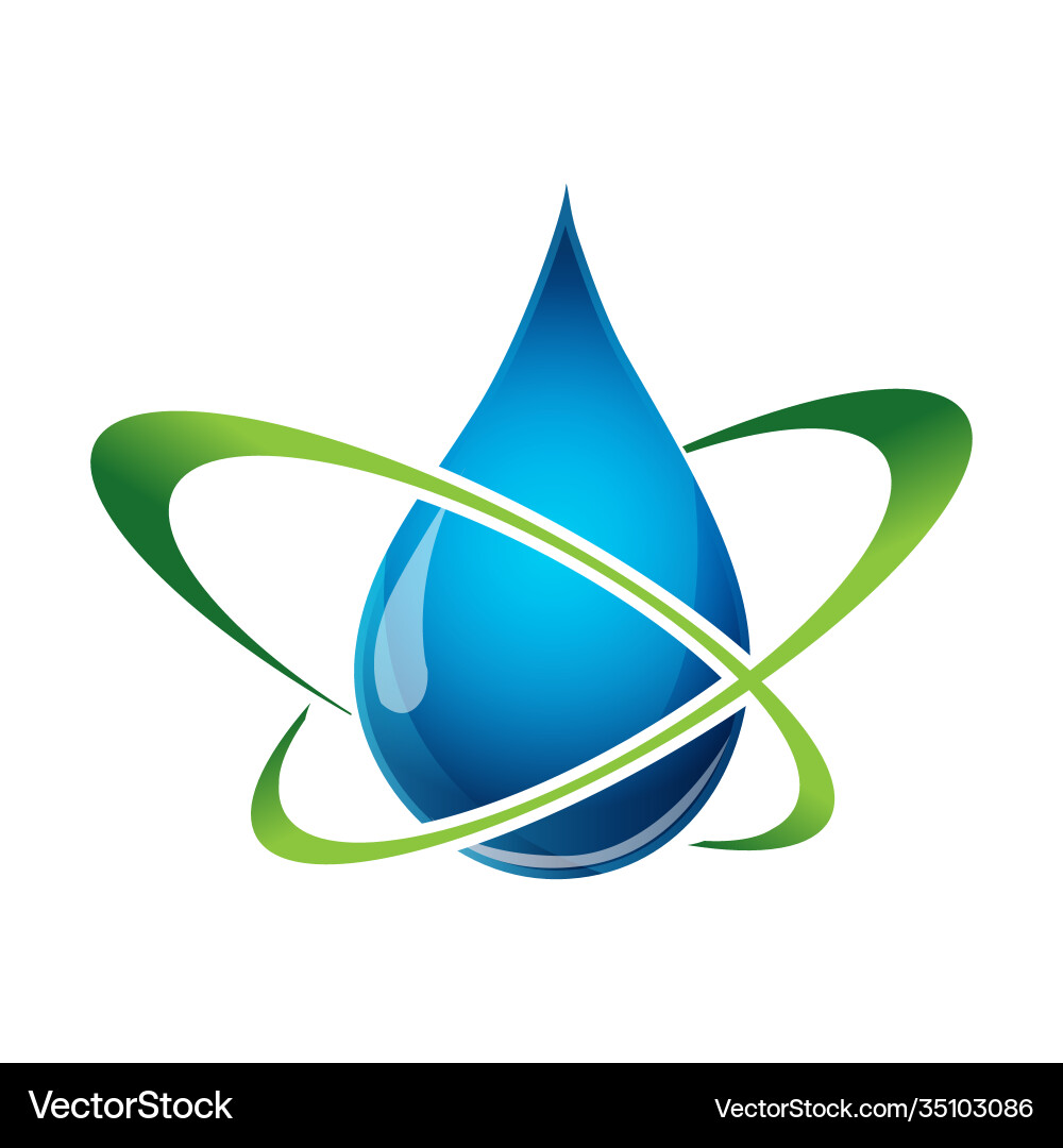 Aqua water droplet logo design template Royalty Free Vector