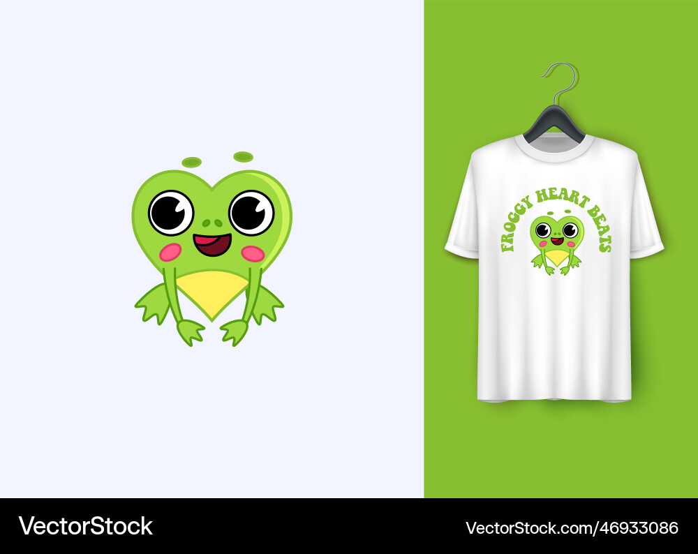 Artwork of frog in heart shape image Royalty Free Vector