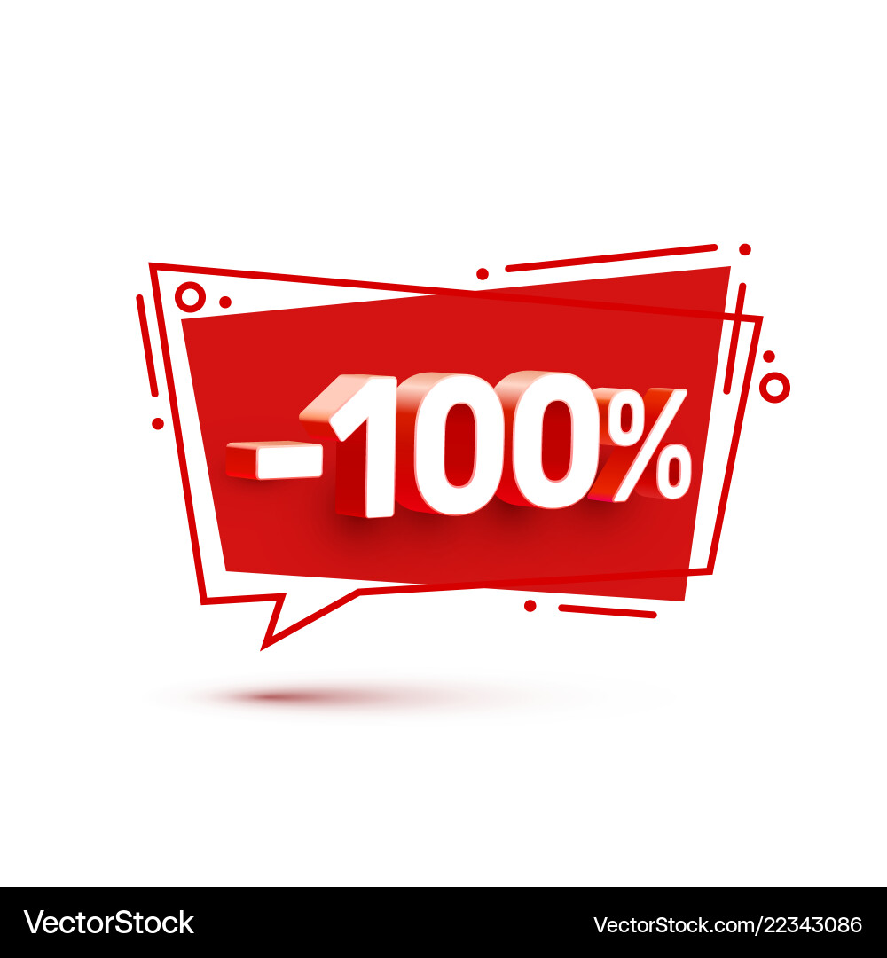 Banner 100 off with share discount percentage Vector Image