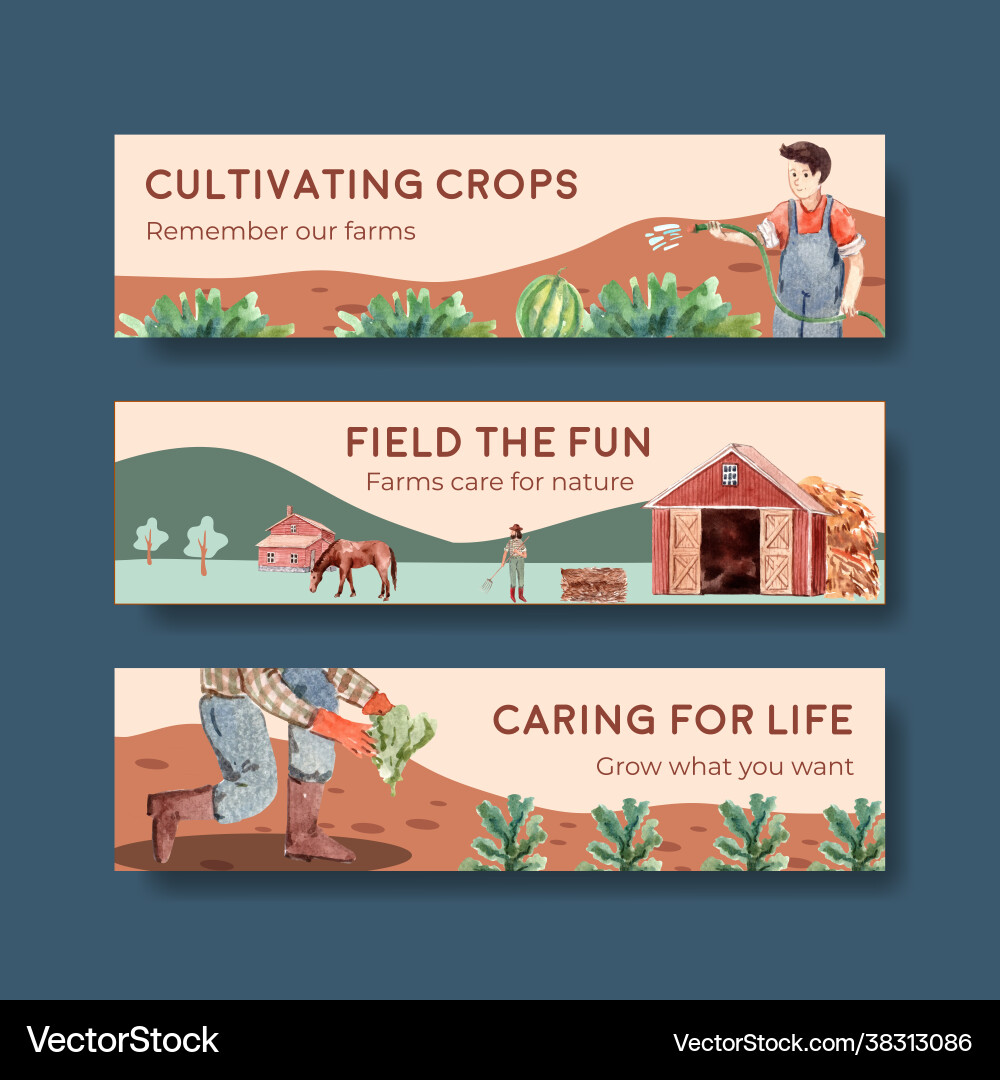 Banner template with farm organic concept design Vector Image