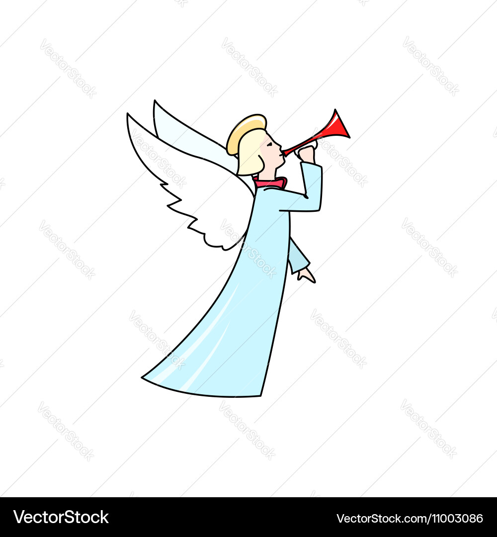 Christmas angel isolated on white Royalty Free Vector Image