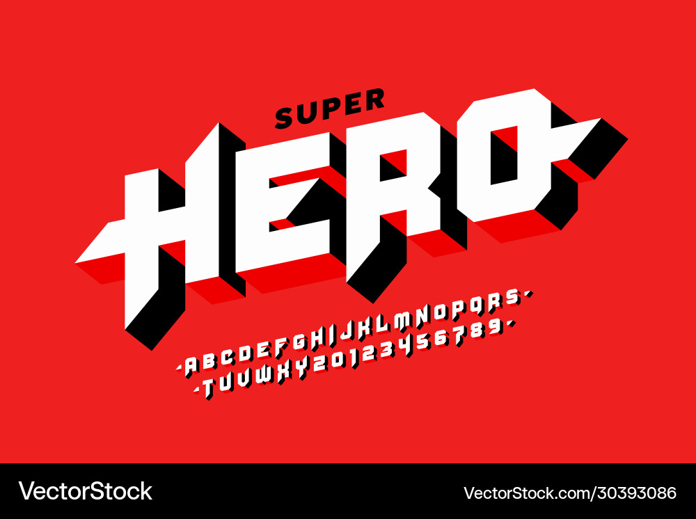 Comics style super hero font capital alphabet Vector Image