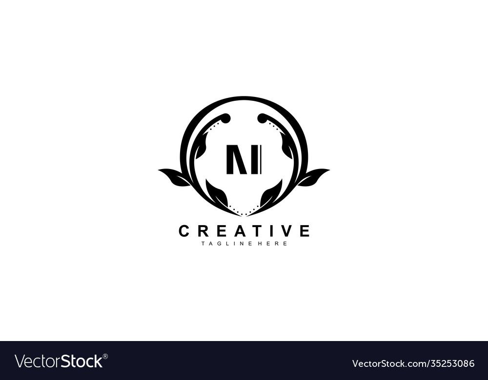 Creative abstract letter m logogram rounded shape Vector Image