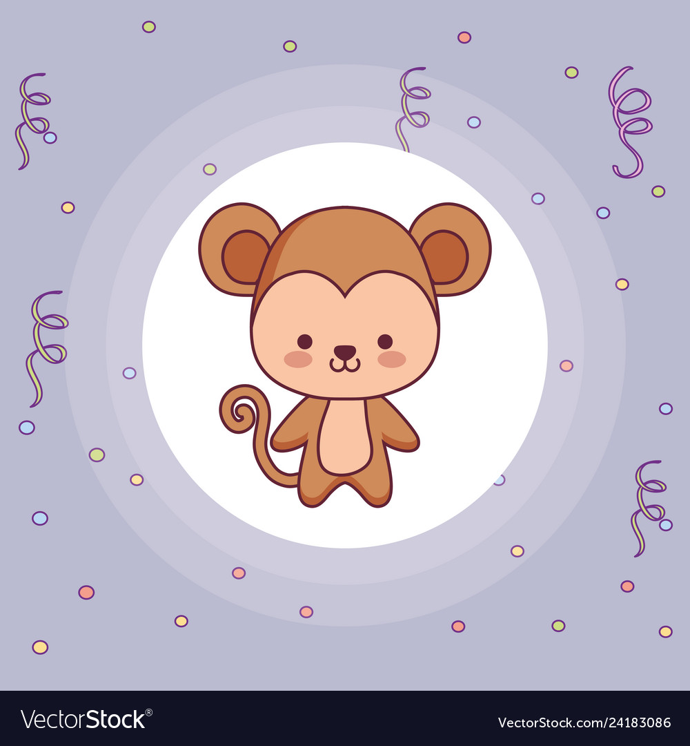 Cute and little monkey character Royalty Free Vector Image
