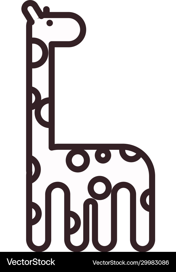 Cute giraffe cartoon line style icon design Vector Image
