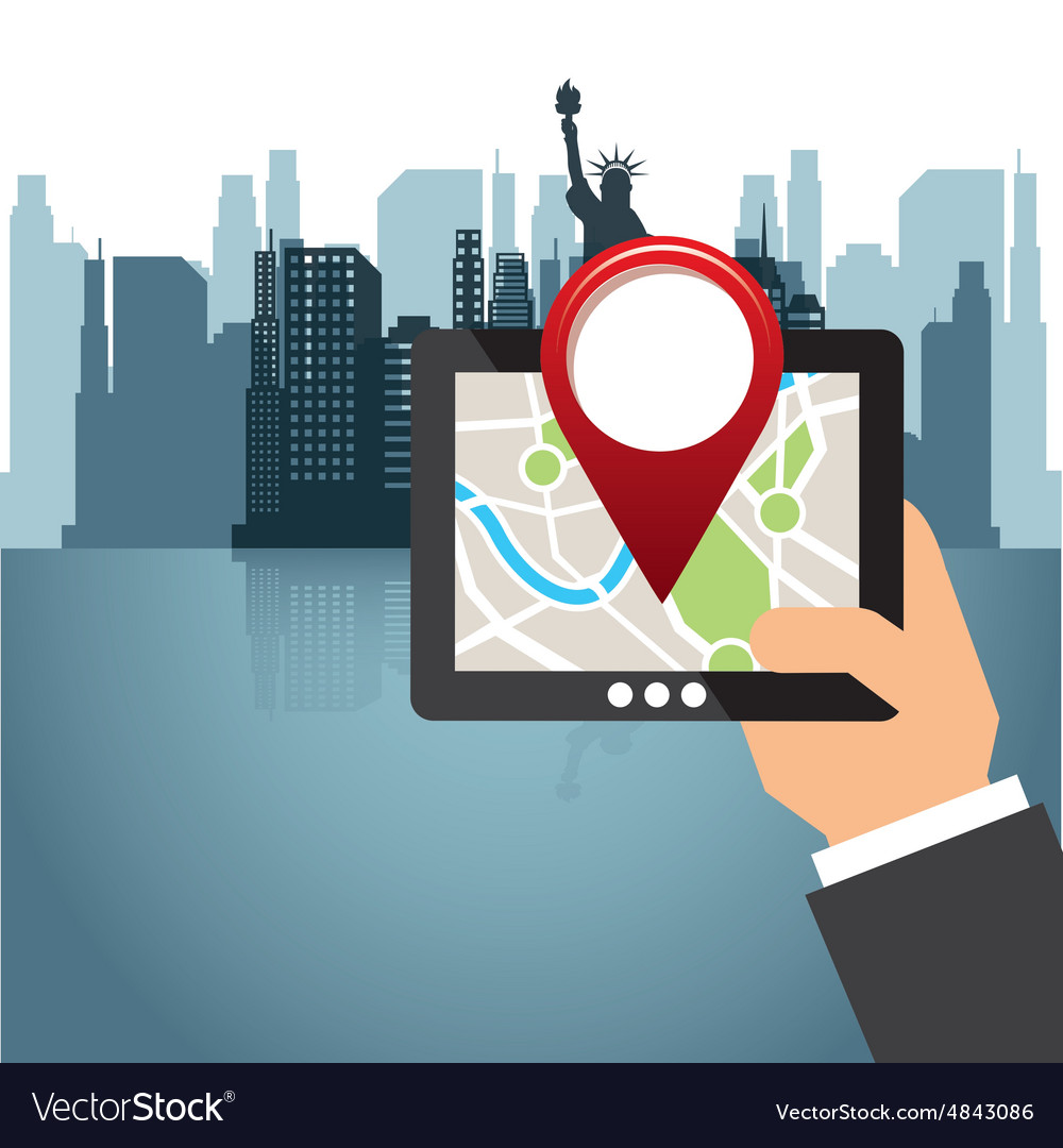 Gps tech Royalty Free Vector Image - VectorStock
