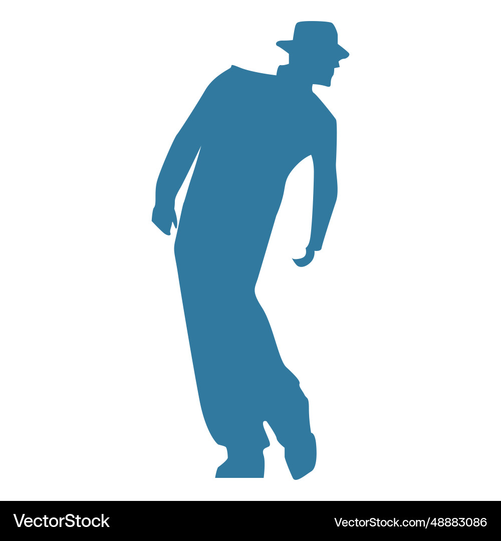Hip hop dancer man sidestep silhouette Royalty Free Vector