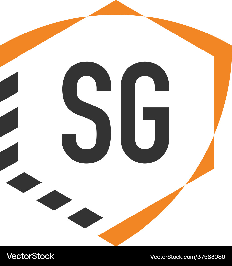 Initial letter sg shield hexagonal logo template Vector Image
