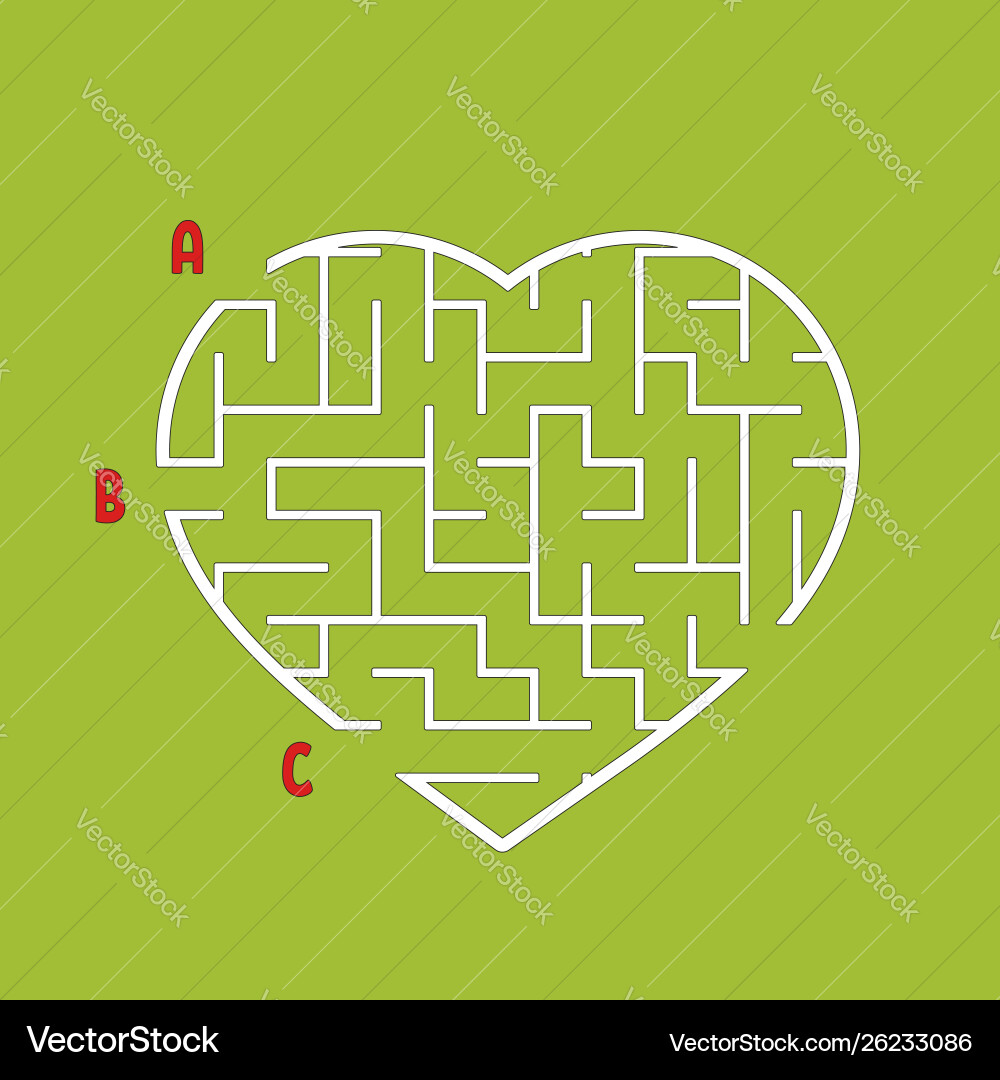 Labyrinth in shape a heart game for kids Vector Image