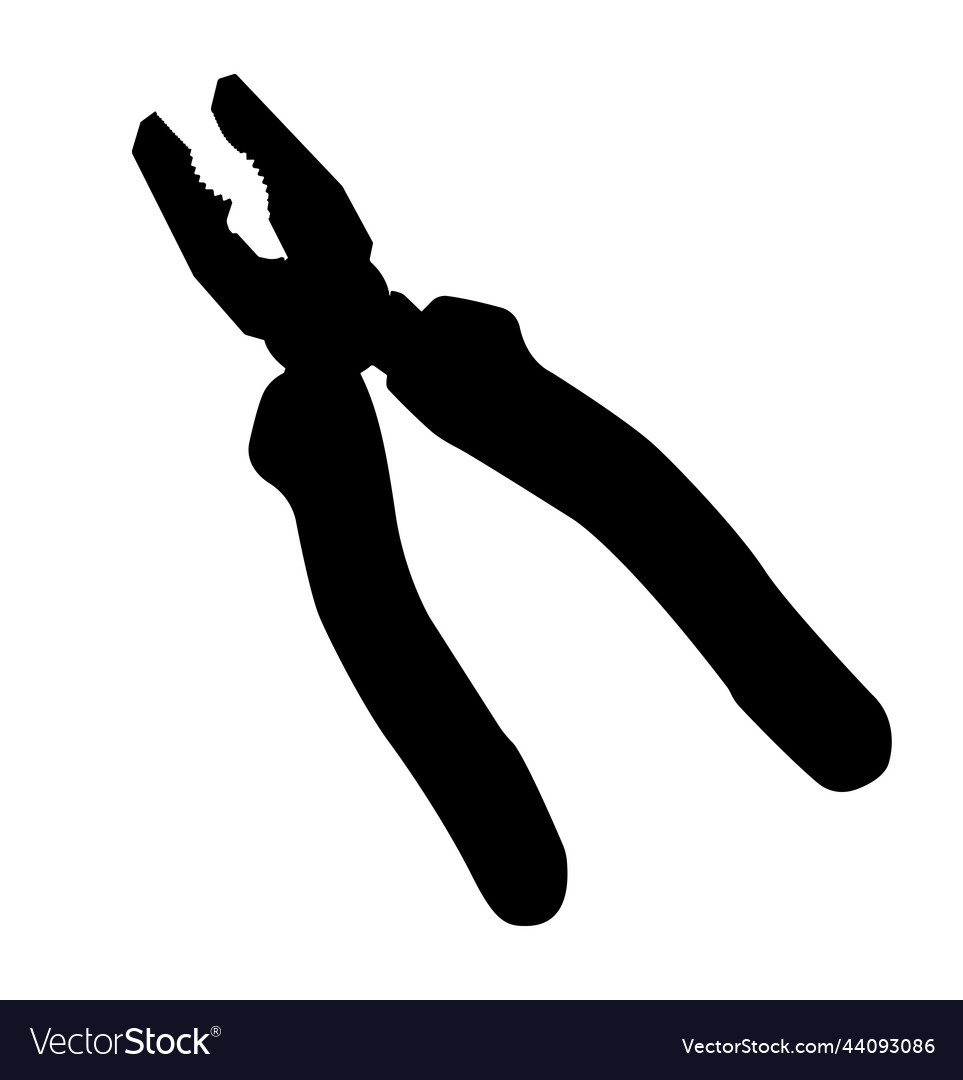 Linesman pliers silhouette hand tool Royalty Free Vector