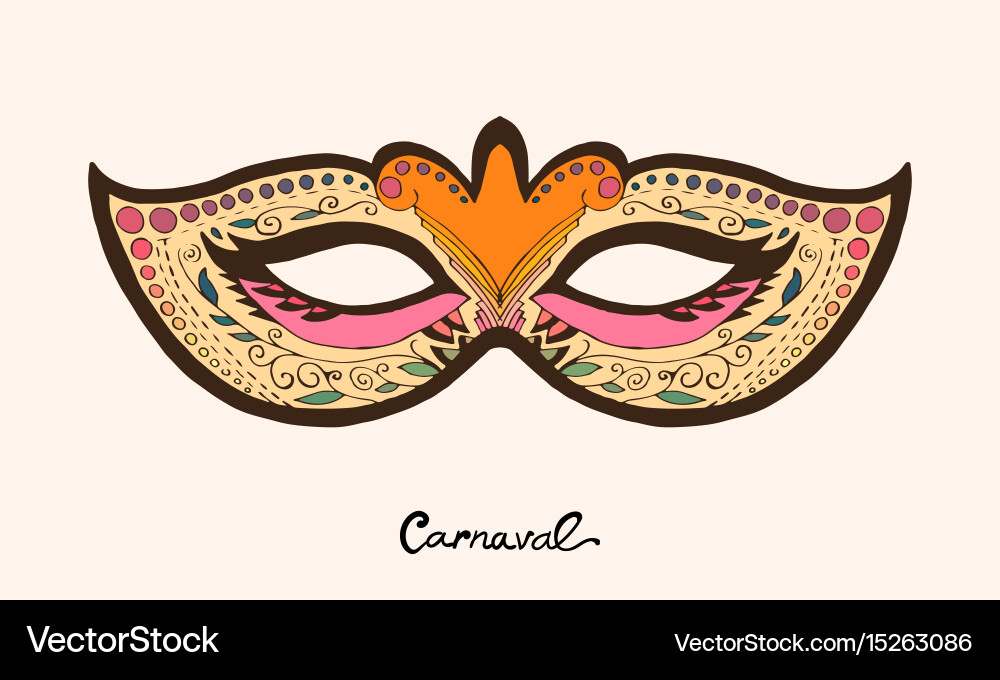 Masquerade colorful masks isolated on white Vector Image